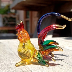 Handmade Hen Glass Blown Figurine - Tiny Chicken Glass Statue/tiny ...