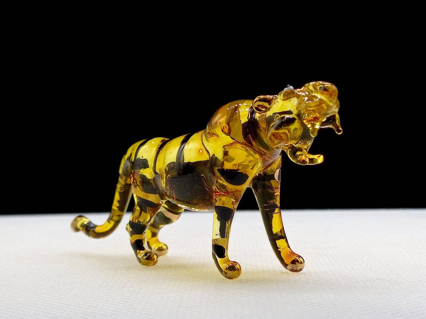 Tiny Tiger Glass Blown Figurine Colorful Tiger - Etsy