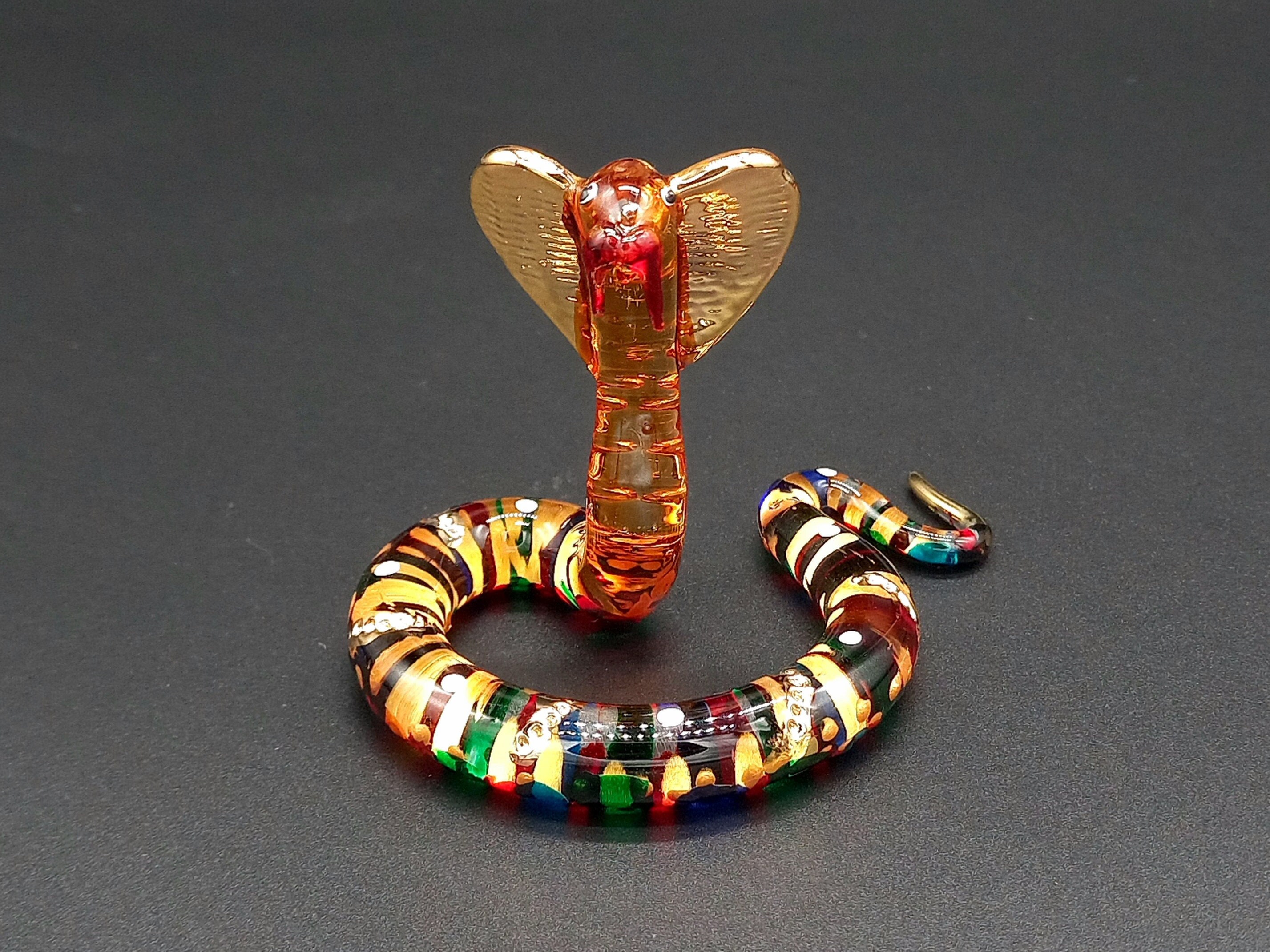 Handmade Colorful Glass Blown King Cobra Figurine - Etsy