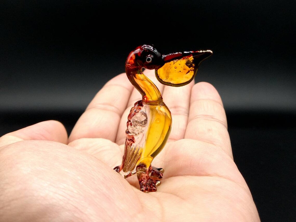 Handmade Pelican Glass Blown Figurine Tiny Bird Glass - Etsy