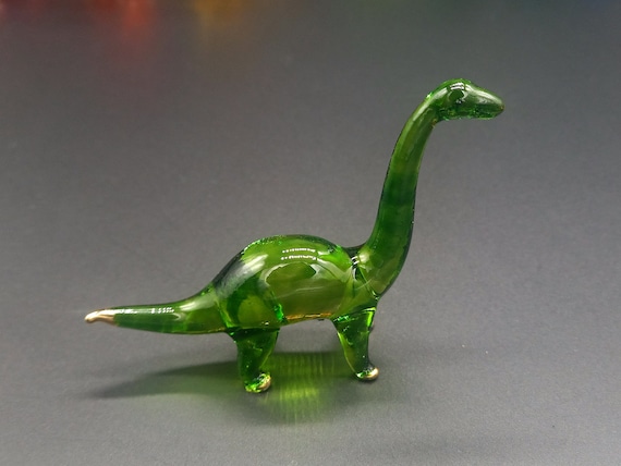 Handmade Dinosaur Glass Blown Figurine Tiny Brontosaurus - Etsy