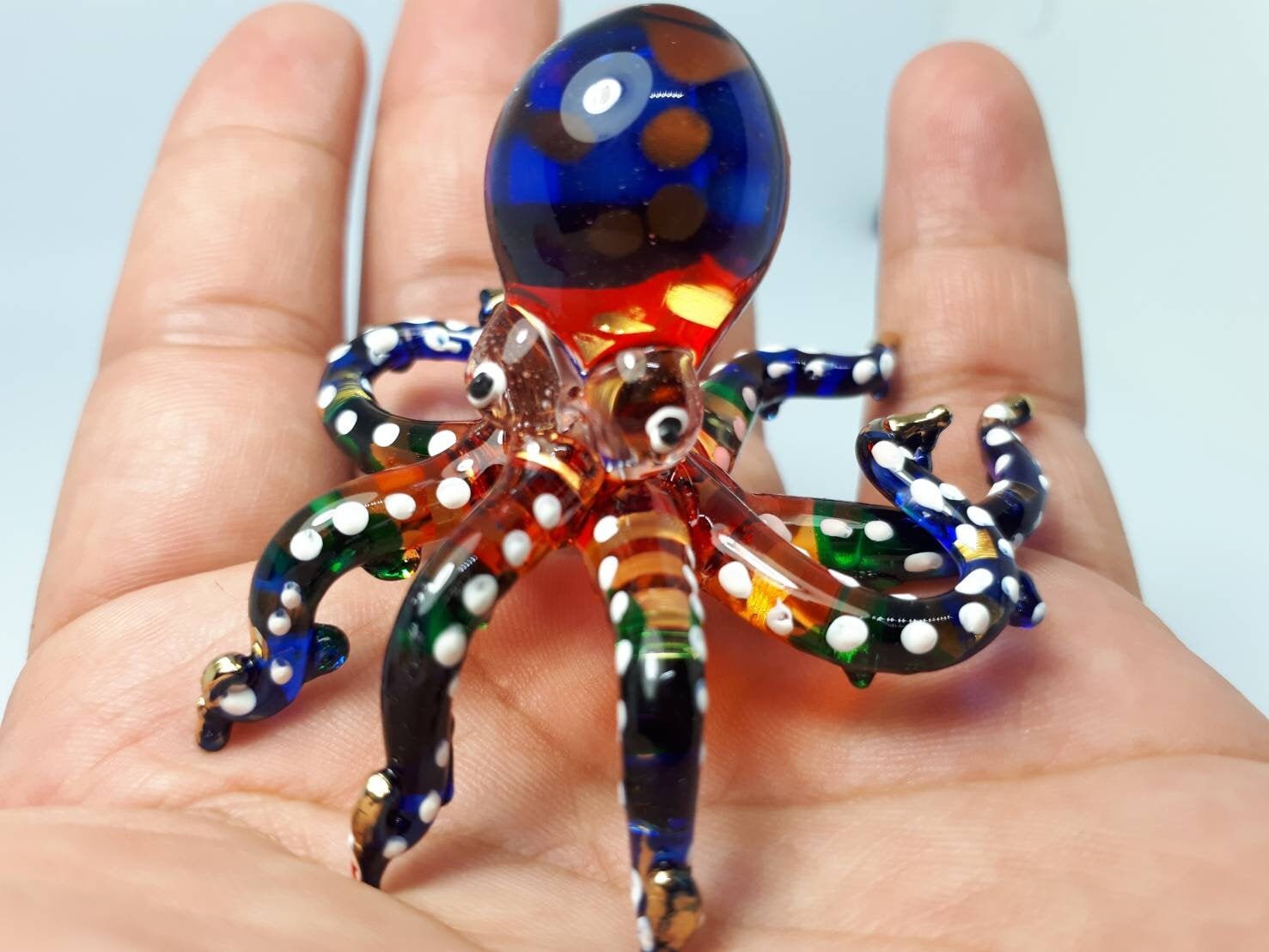 Octopus geblazen glas Octopus beeldje Octopus Decor Rainbow - Etsy ...