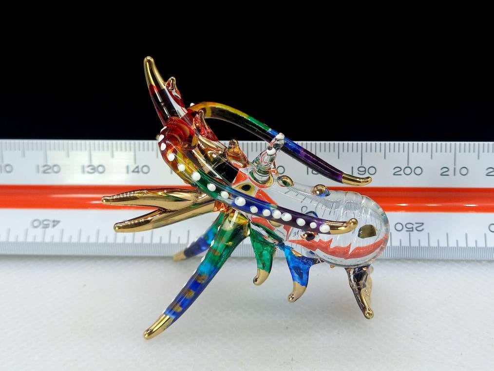 Lobster Glass Figurine - Tiny Lobster Glass Miniature, Mini Colorful ...