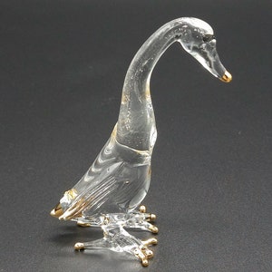 Tiny Duck Glass Blown Figurine "bundle", Colorful Stand Duck, Clear ...