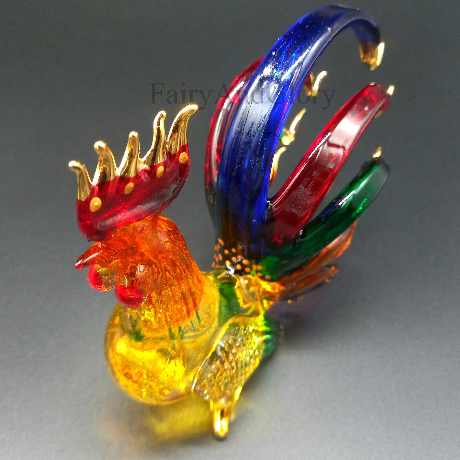 King Chicken Figurine Hen Figurine Rainbow Chicken Rainbow - Etsy