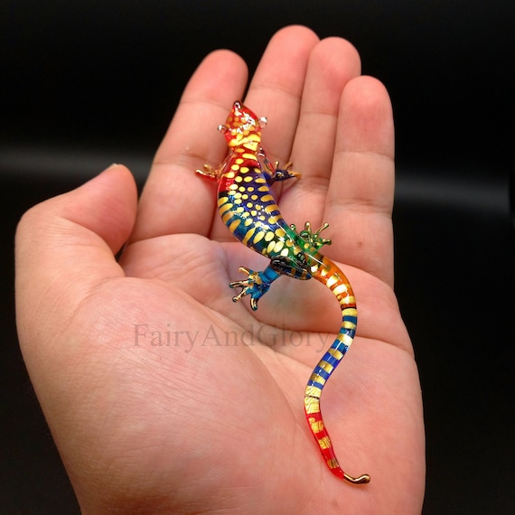 Tiny Lizard Rainbow Lizard Red Lizard Glass Lizard Glass | Etsy