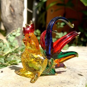 Handmade Hen Glass Blown Figurine - Tiny Chicken Glass Statue/tiny ...