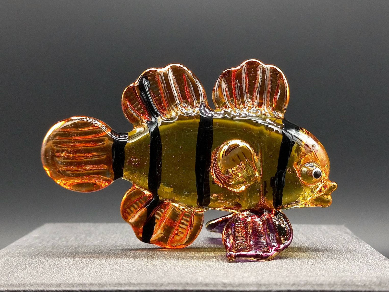 Handmade Crown Fish Glass Blown Figurine Tiny Fish Glass | Etsy