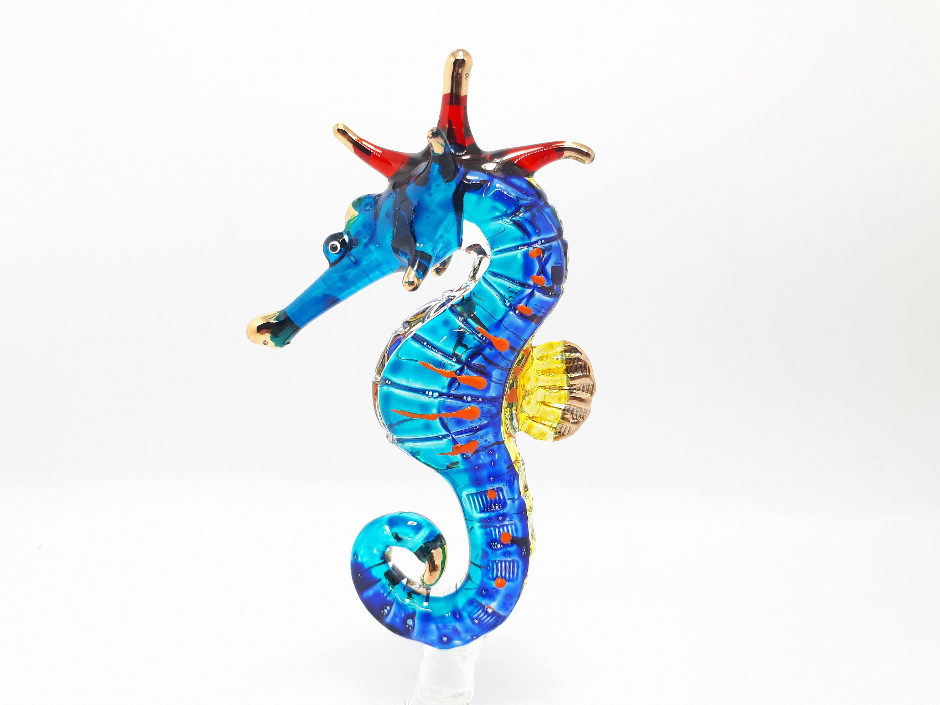 Handmade Seahorse Glass Figurine - Giant Seahorse Glass Sculpture ...
