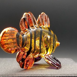 Handmade Crown Fish Glass Blown Figurine - Tiny Fish Glass Statue/tiny ...