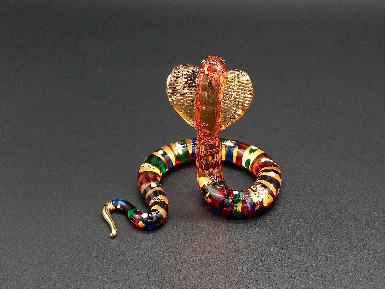 Tiny King Cobra Glass Blown Figurine , Colorful King Cobra - Etsy