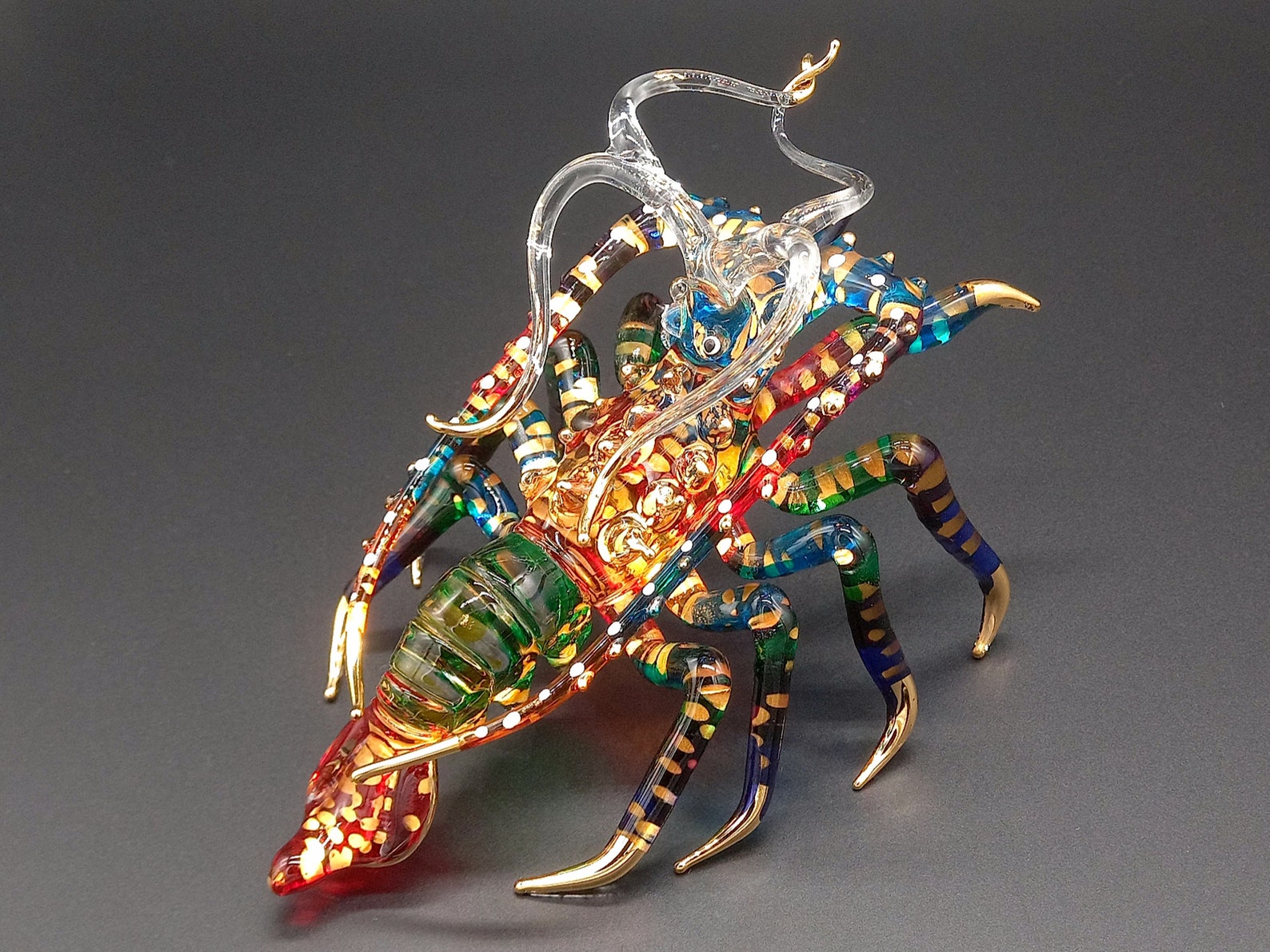 Giant Lobster Glass Blown Figurine , Colorful Lobster - Etsy
