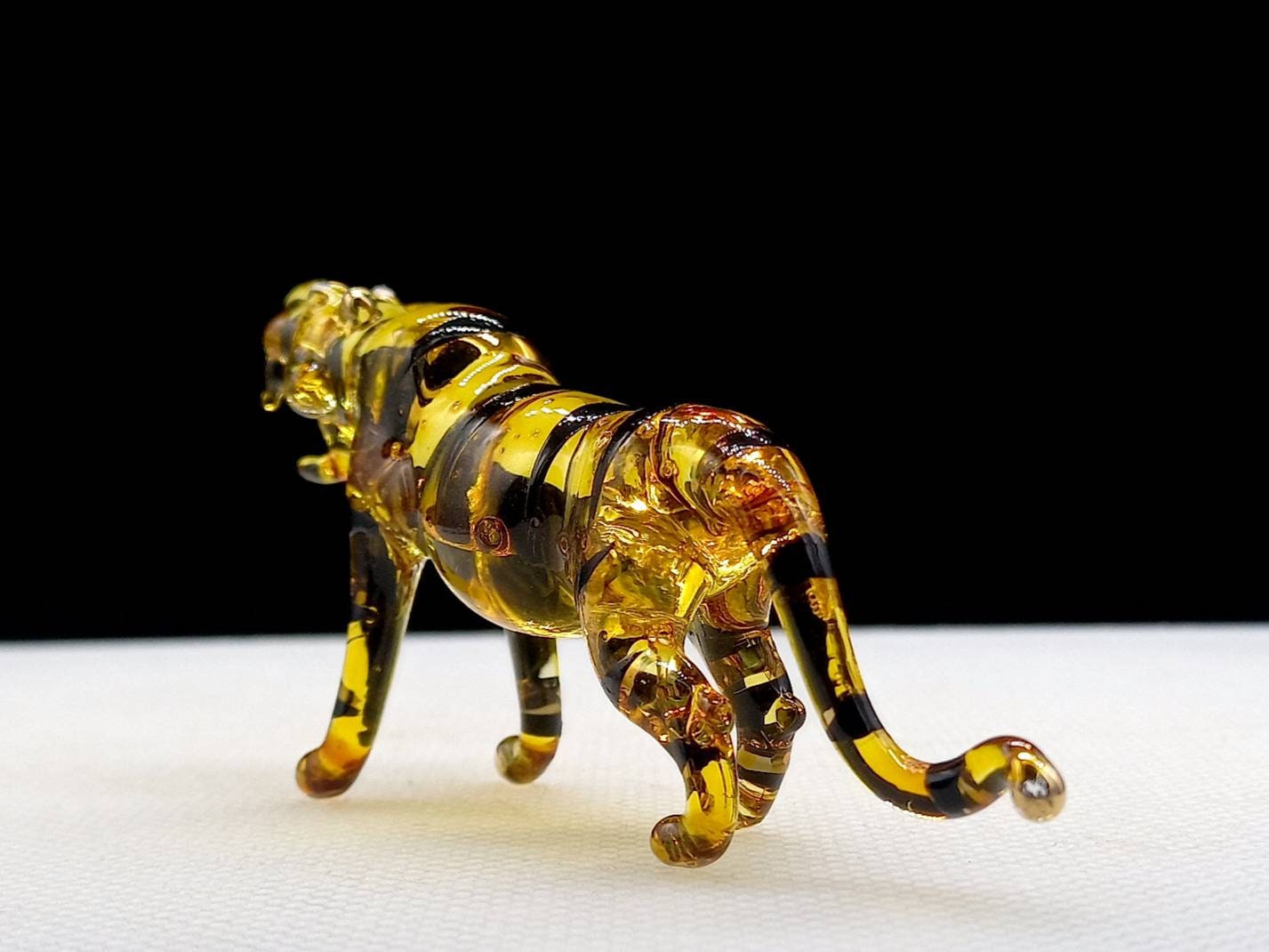 Tiny Tiger Glass Blown Figurine Colorful Tiger - Etsy