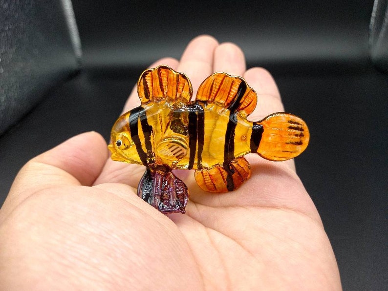 Handmade Crown Fish Glass Blown Figurine - Tiny Fish Glass Statue/tiny ...
