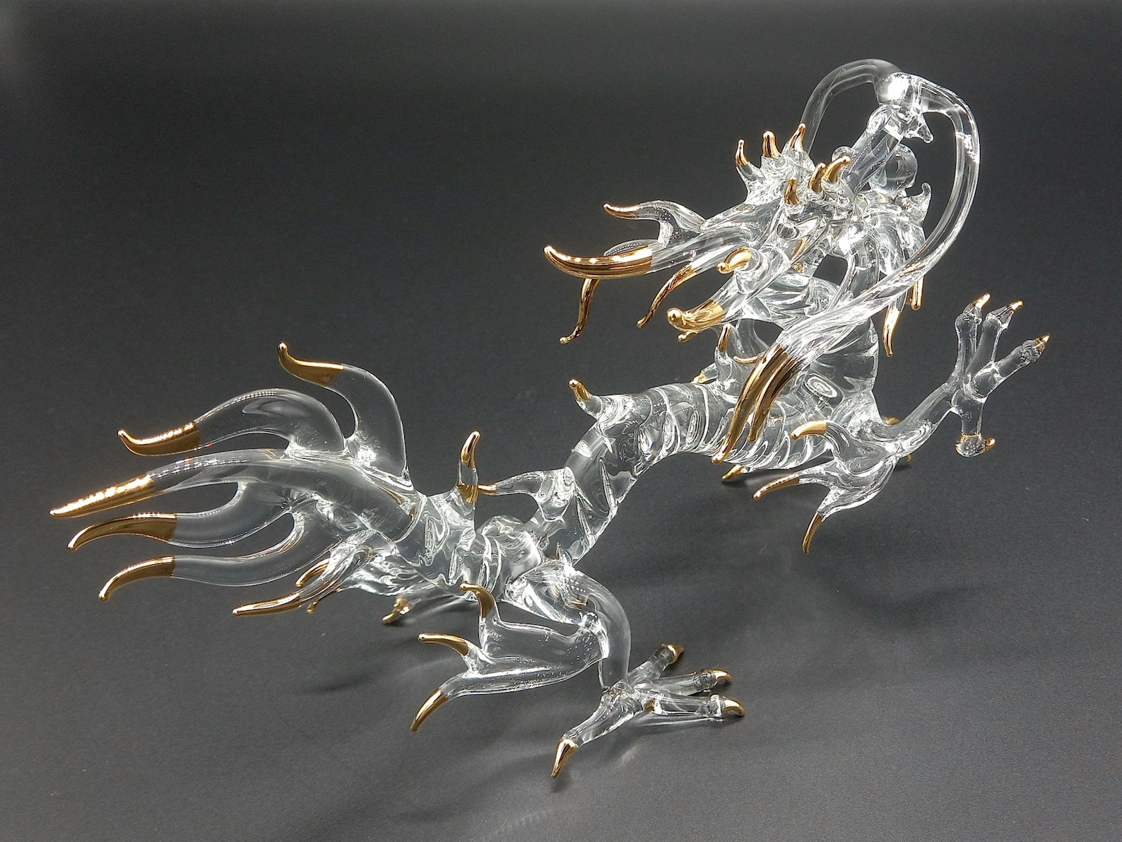 Giant Chinese Dragon Glass Blown Figurine , Colorful Asian Dragon ...