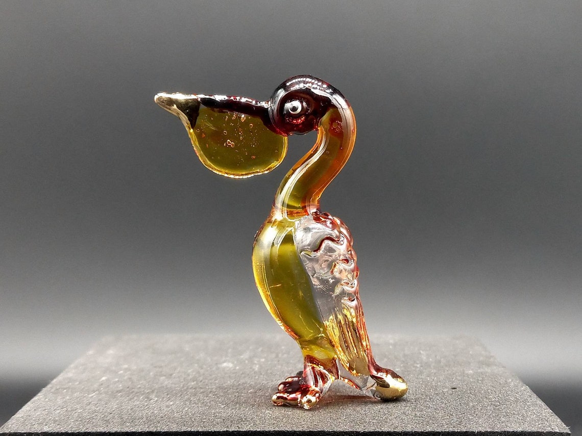 Handmade Pelican Glass Blown Figurine Tiny Bird Glass - Etsy