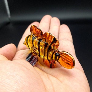 Handmade Crown Fish Glass Blown Figurine - Tiny Fish Glass Statue/tiny ...