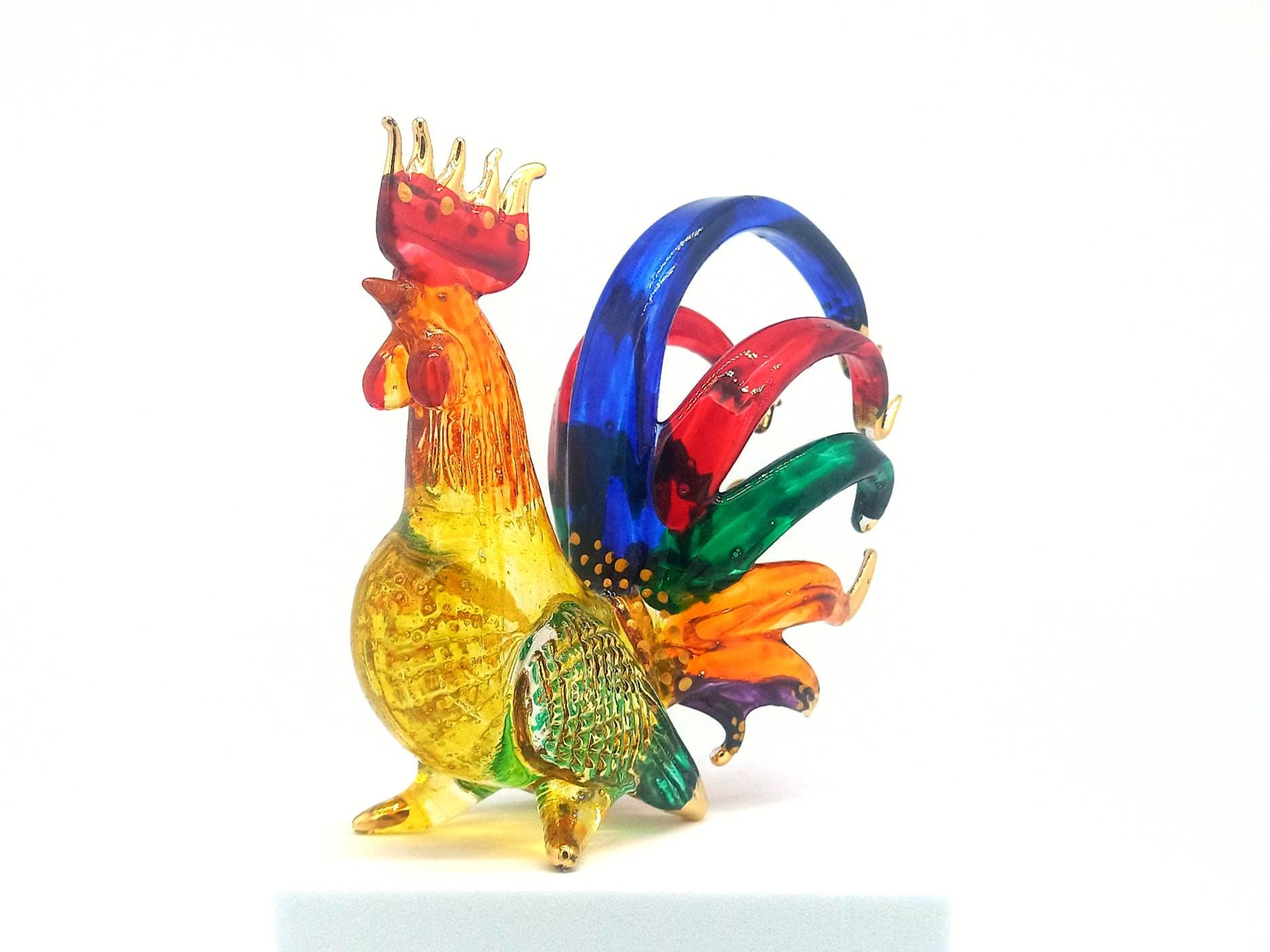 Handmade Hen Glass Blown Figurine Tiny Chicken Glass - Etsy