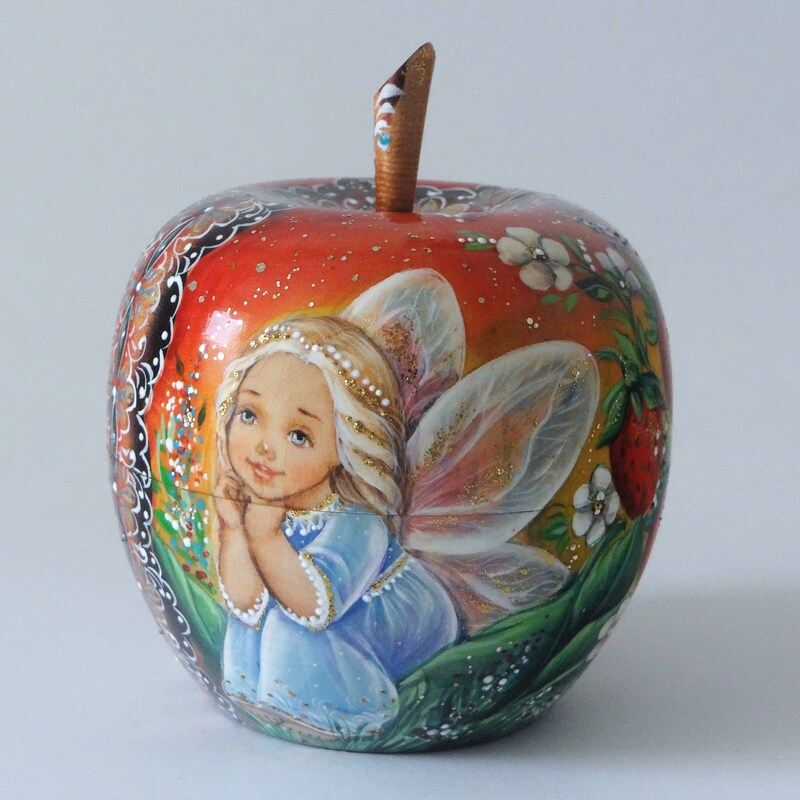 Hand Painted Wooden Apples - Etsy