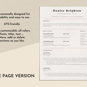 AST Friendly Resume for Word Applicant Tracking System - Etsy