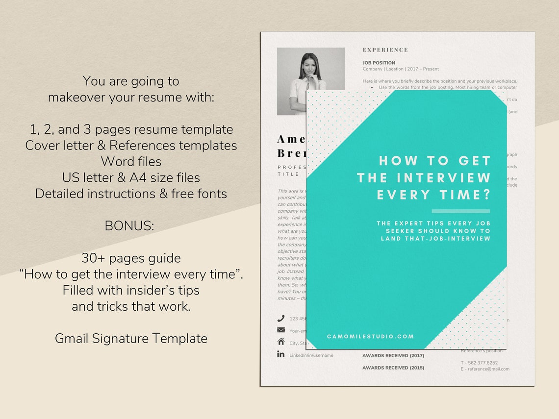 Female Resume Template CV Template Professional Resume - Etsy