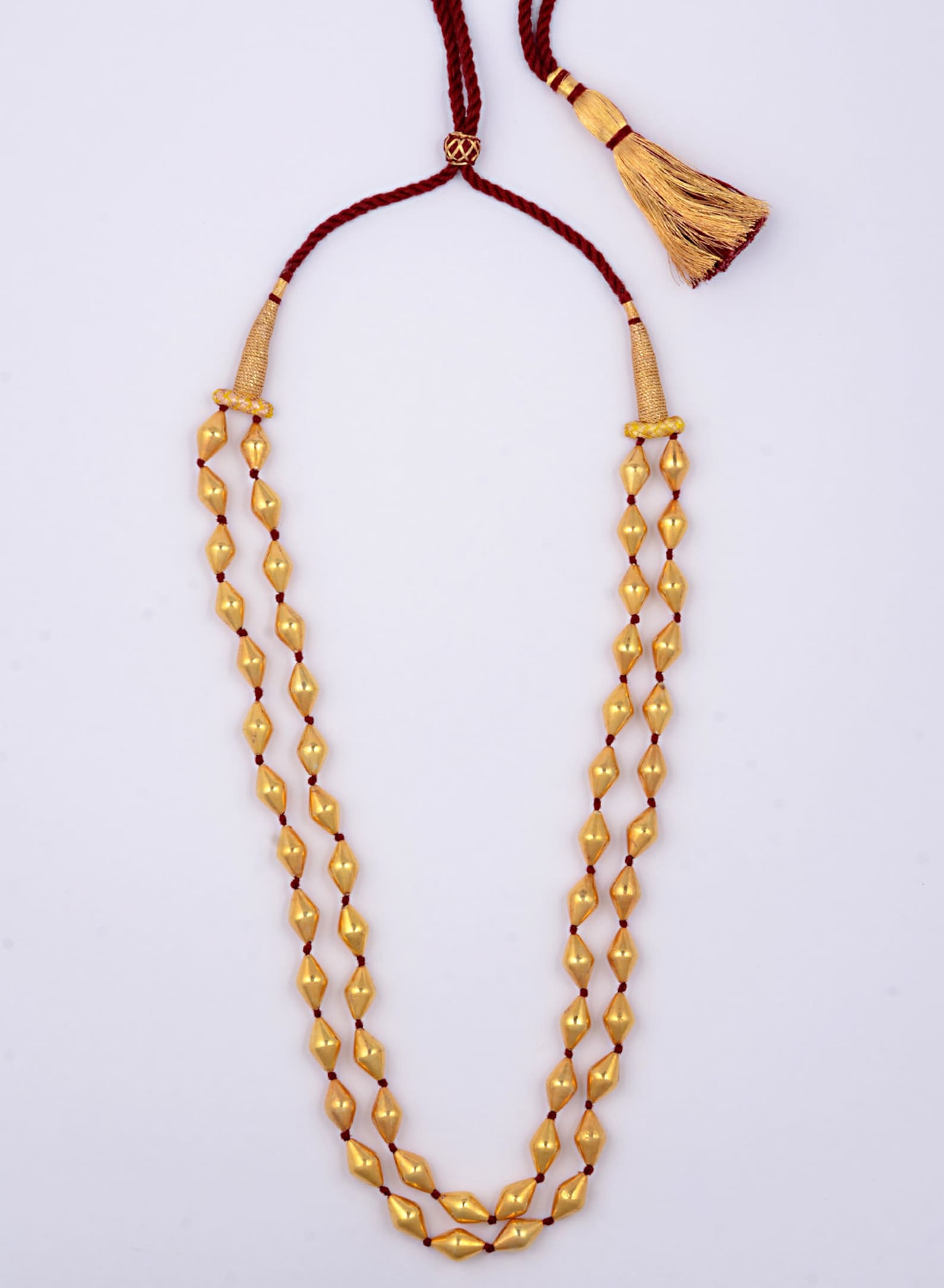 Dholki necklace Silver dholki mala Two strands Dholki mala | Etsy