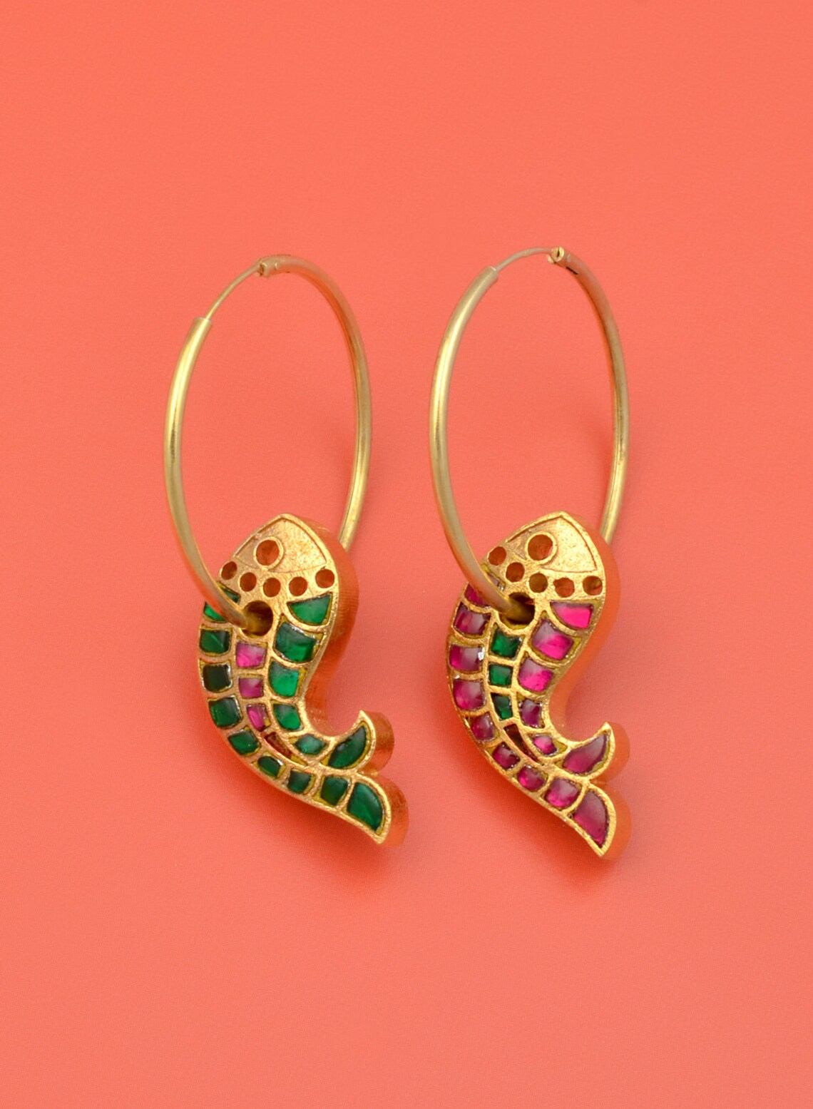 Silver Fish Earrings Dangle Fish Earrings Fish hoop earring | Etsy