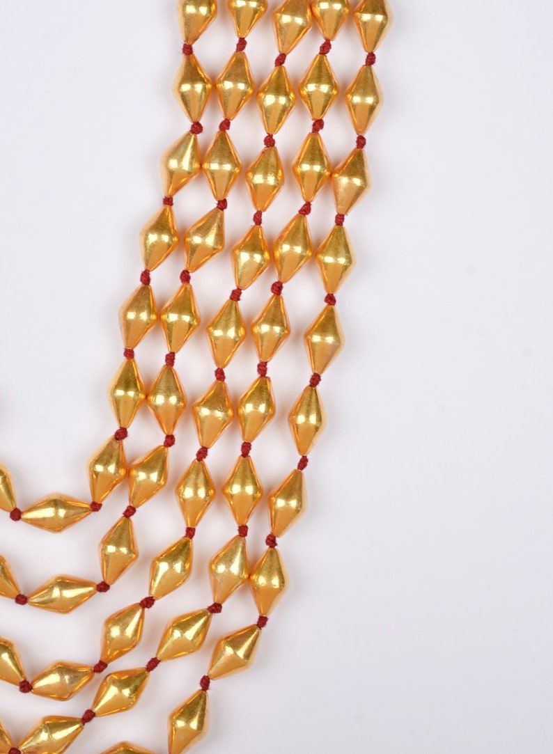 Dholki Necklace, Silver Dholki Mala, Five Strands Dholki Necklace, 925 ...