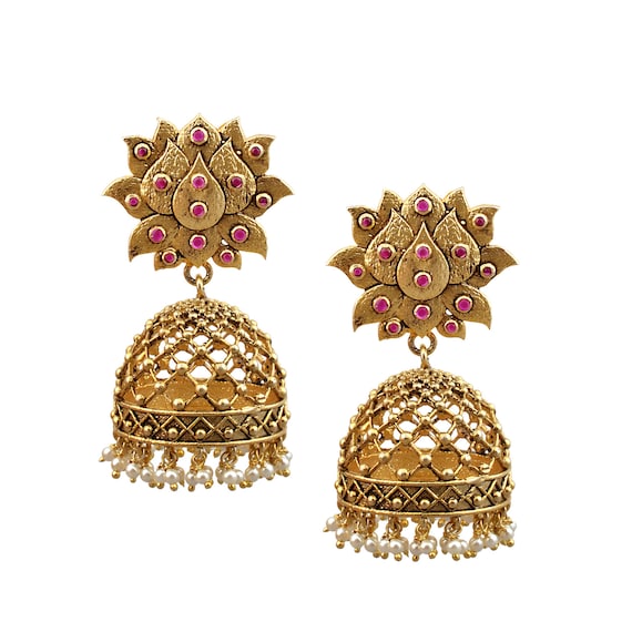 Silver Lotus Jhumka Silver Jhumka Lotus Jhumka Ethnic Earrings Lotus Stud Earrings Jali Earrings Bridal Earring Jhumka Jali Jhumka Etsy