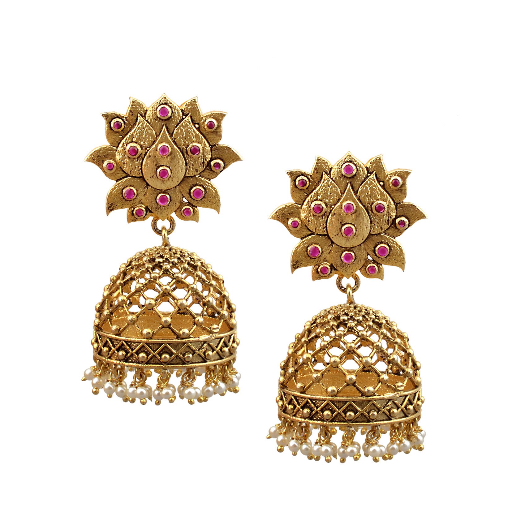 Silver Lotus Jhumka Silver Jhumka Lotus Jhumka Ethnic - Etsy