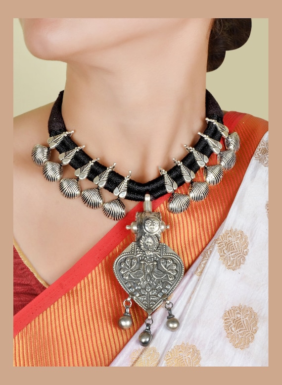 Indian Jewellery Ethnic silver Jewellery boho Necklace | Etsy