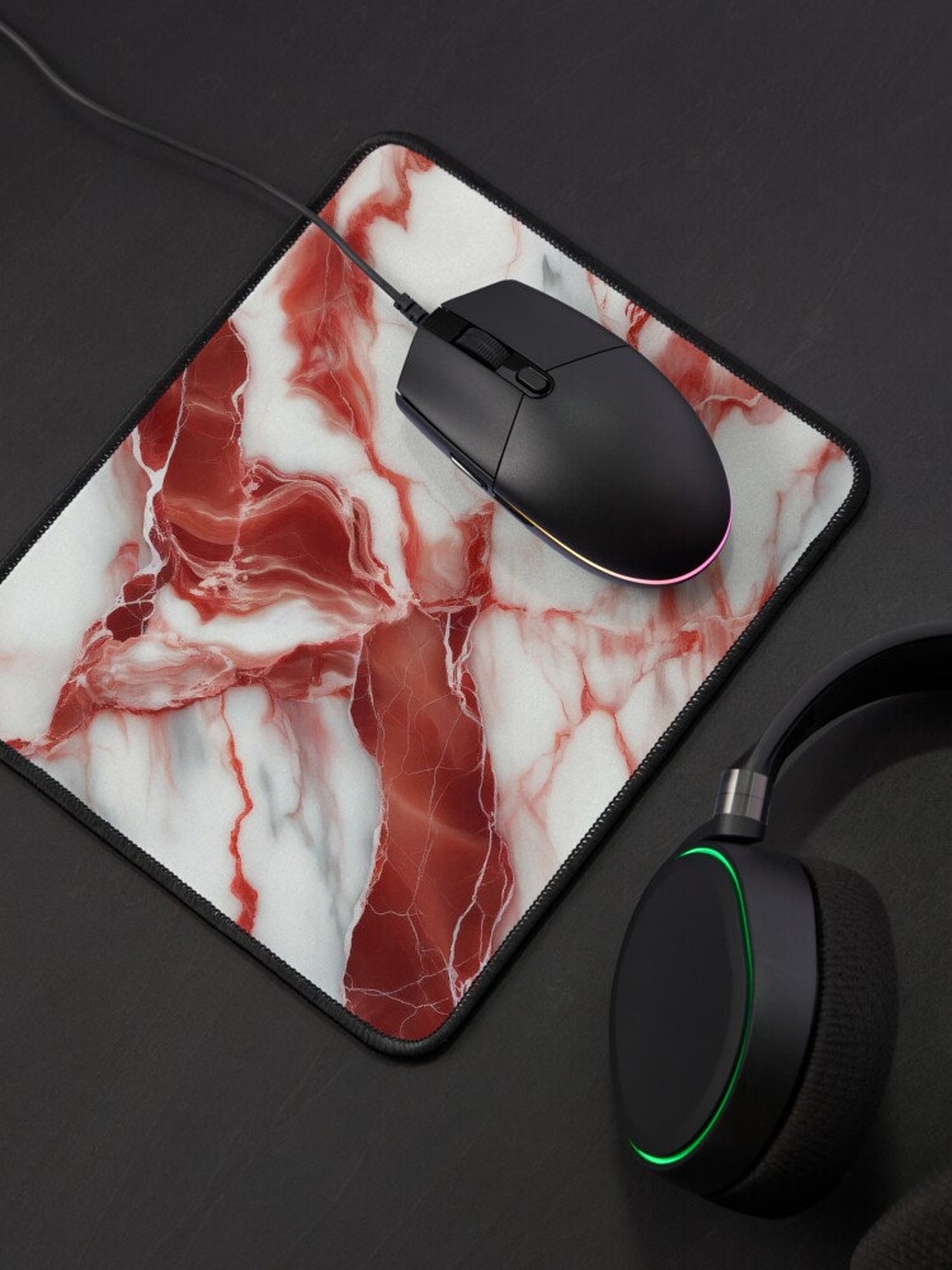 Chic Pink and White Marble Mouse Pad - Elegant, Smooth Surface for ...