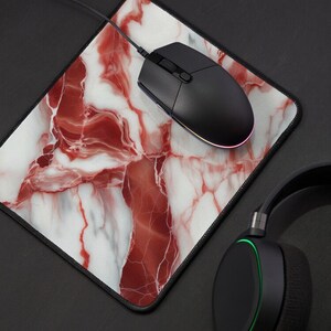 Chic Pink and White Marble Mouse Pad - Elegant, Smooth Surface for ...