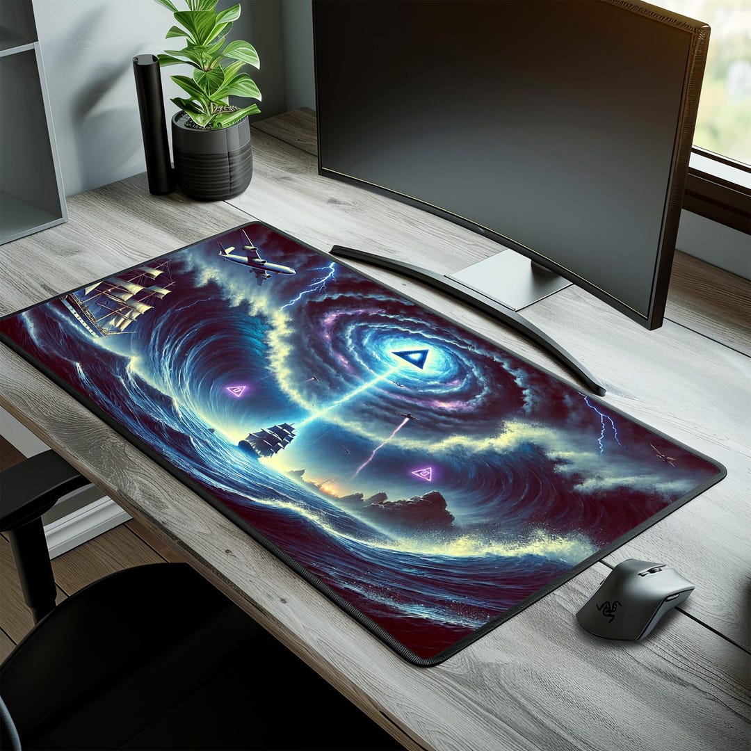 XXL Bermuda Triangle Gaming Mouse Pad – Large Desk Mat With Sci-fi ...