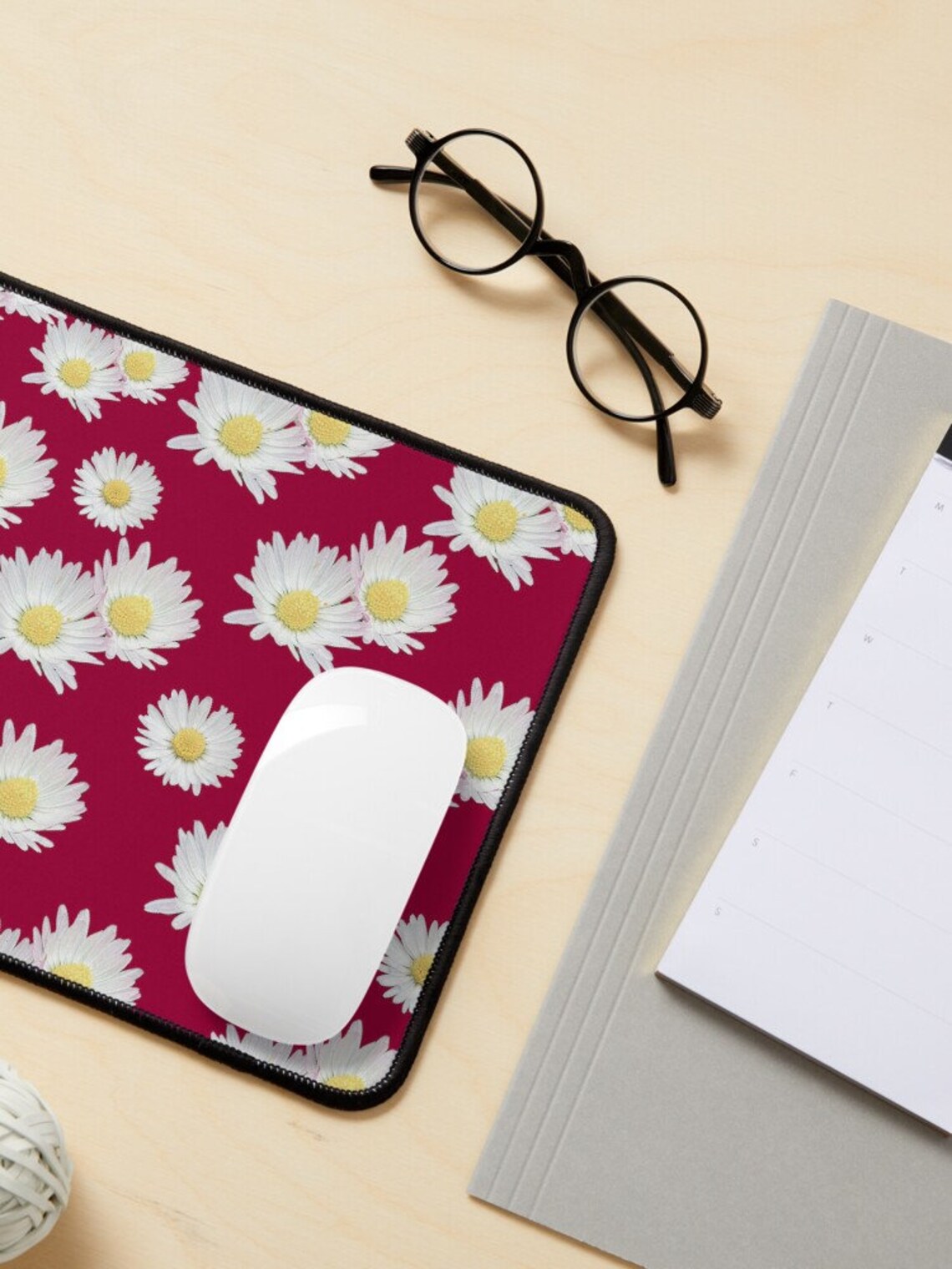 Mountain Daisy Mouse Pad, Artistic Floral Office Accessory, Designer ...