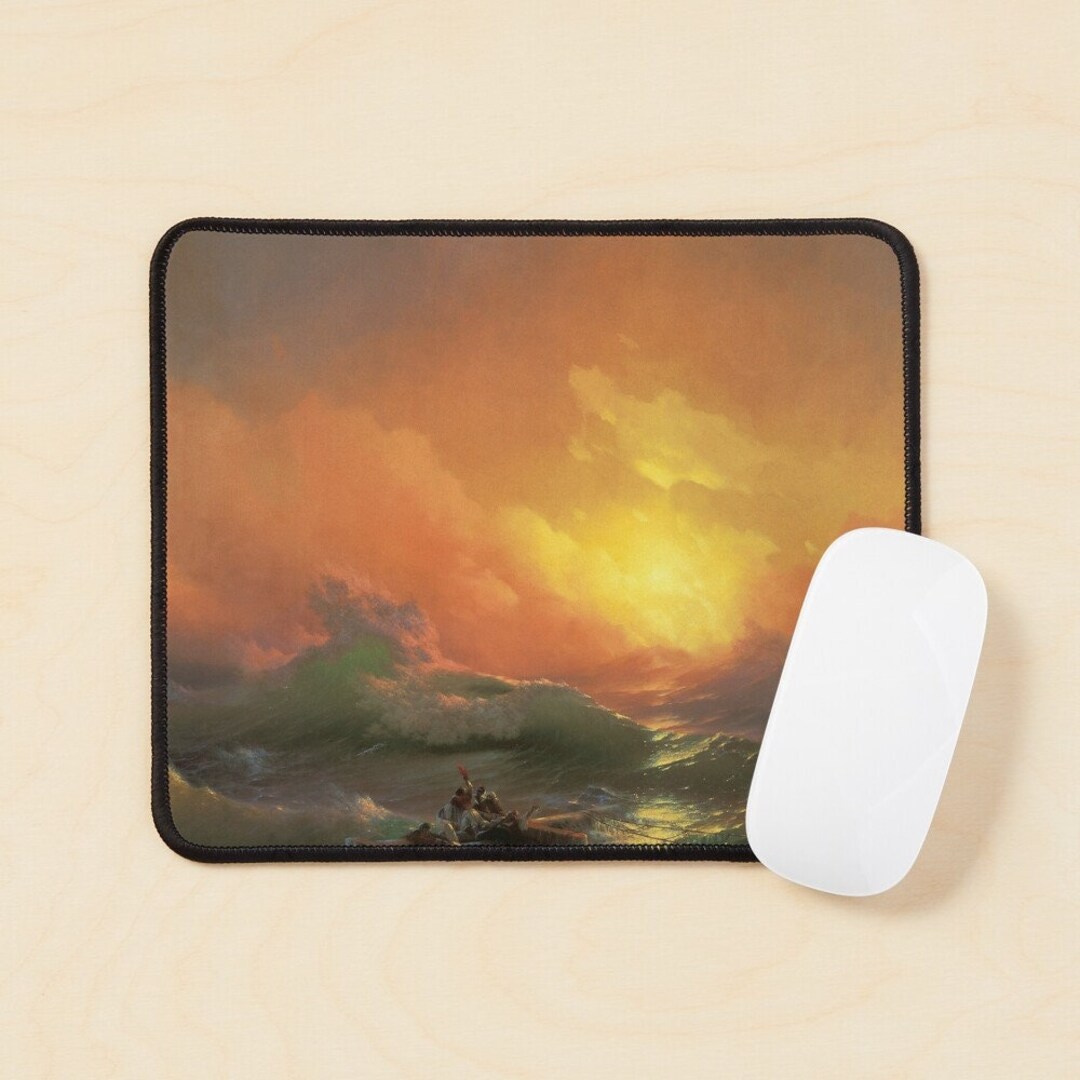 Mouse Pad, Ivan Aivazovsky the Ninth Wave, Sunset, Boat, Mousepad, Desk ...