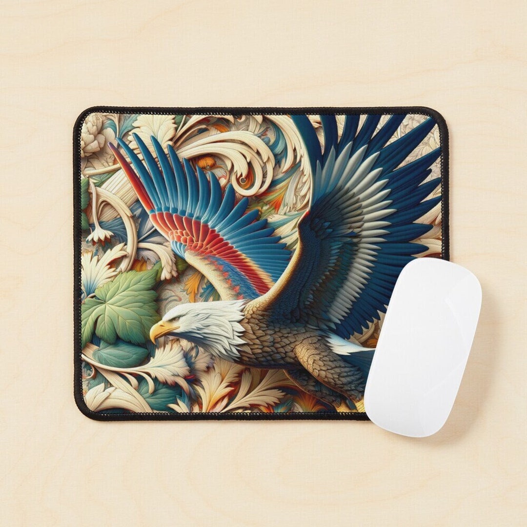 Artistic Eagle Mouse Pad - Vibrant Desk Accessory for Office and Home ...