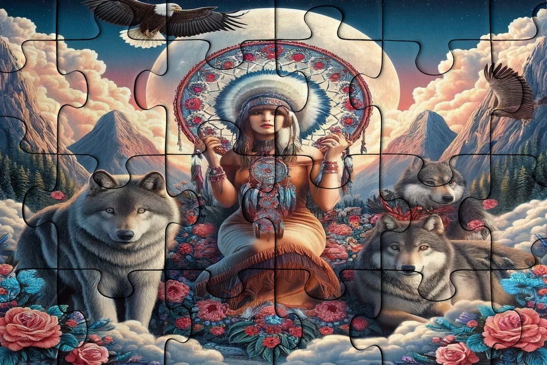Native American Spirit Jigsaw Puzzle - Wooden Adult Puzzle - 200, 300 ...