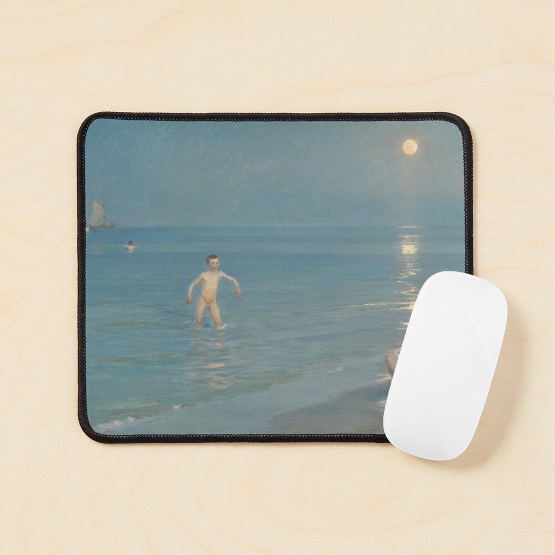 Mouse Pad, Boys Bathing at Skagen. by P.S. Krøyer, Art Desk Mat Cozy ...