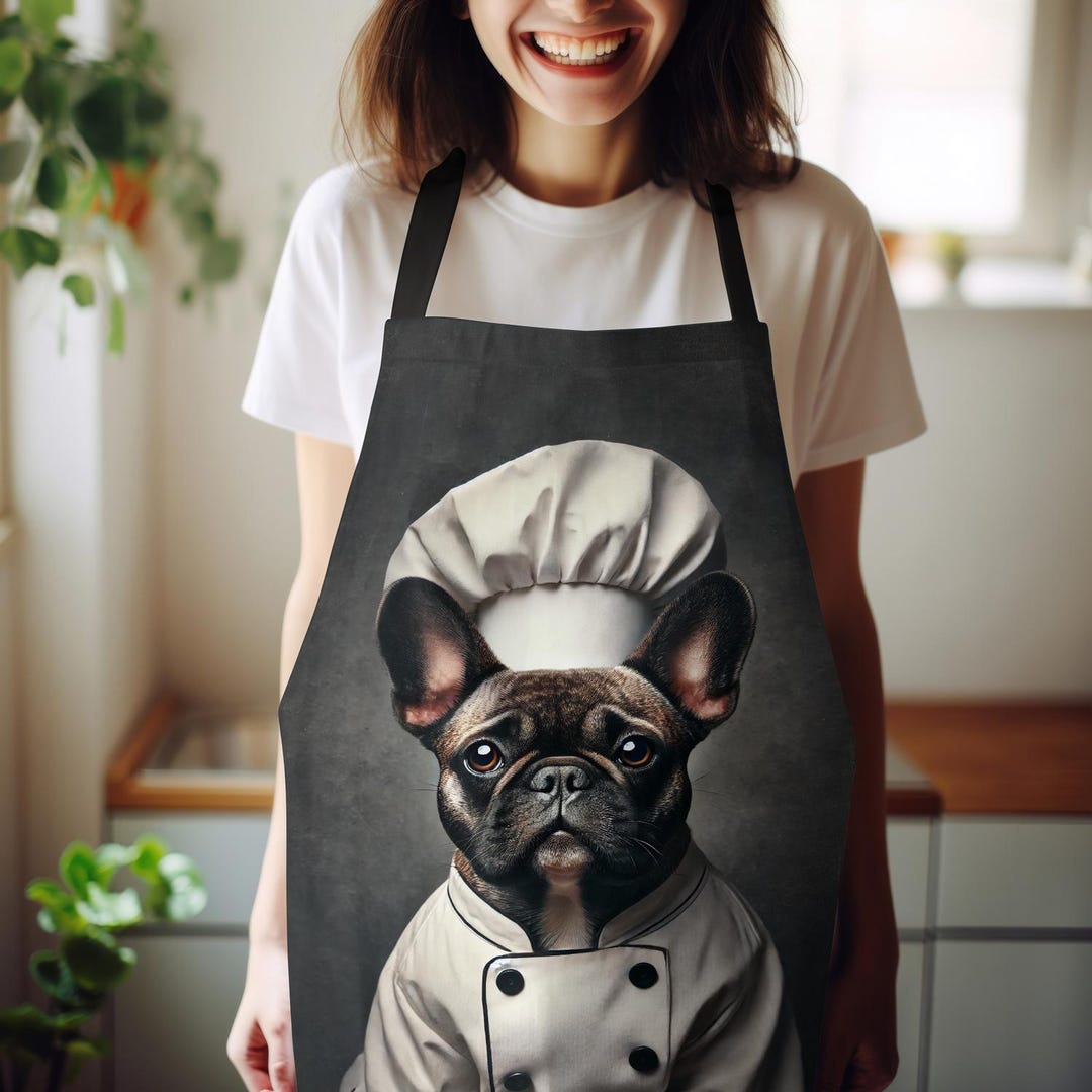 French Bulldog Chef Apron – Fun Kitchen Apron for Dog Lovers, Multisize ...