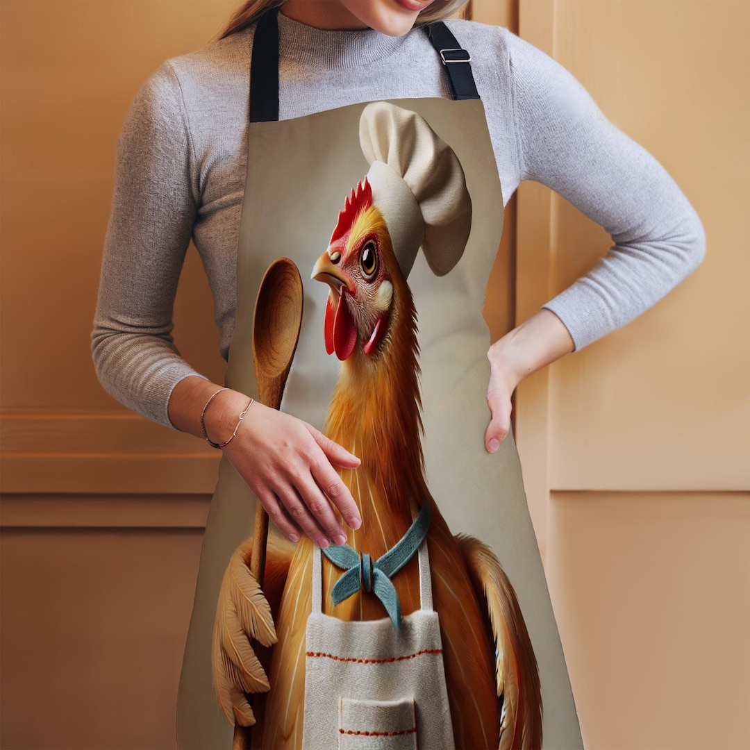 Funny Chicken Chef Apron for Adults & Kids - Whimsical Rooster Cooking ...