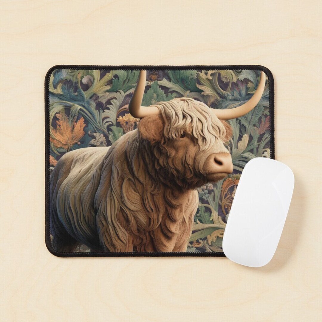 Charming Highland Cow Mouse Pad - Elegant Desk Accessory, Unique Animal ...