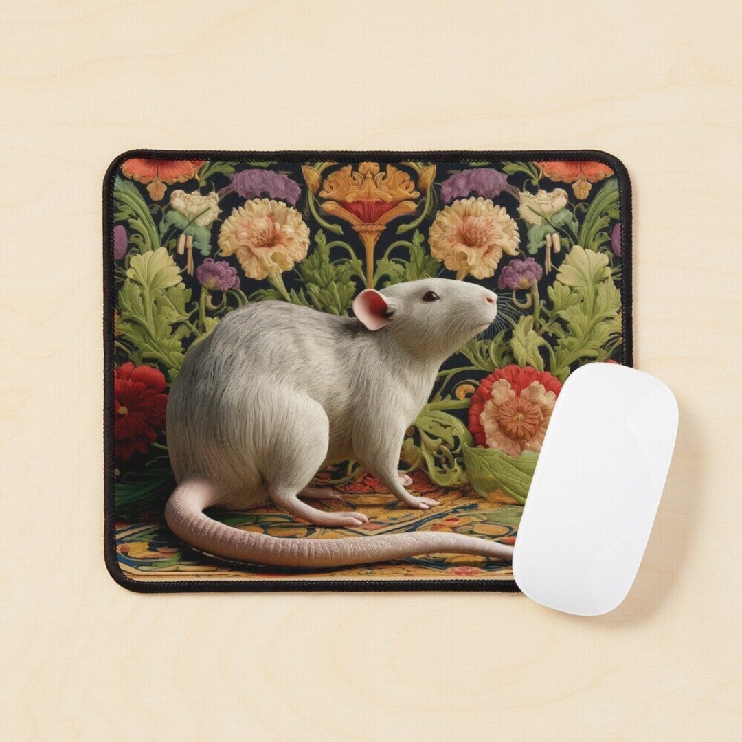 Classic Renaissance-inspired Rat & Floral Garden Mousepad - Enhance ...