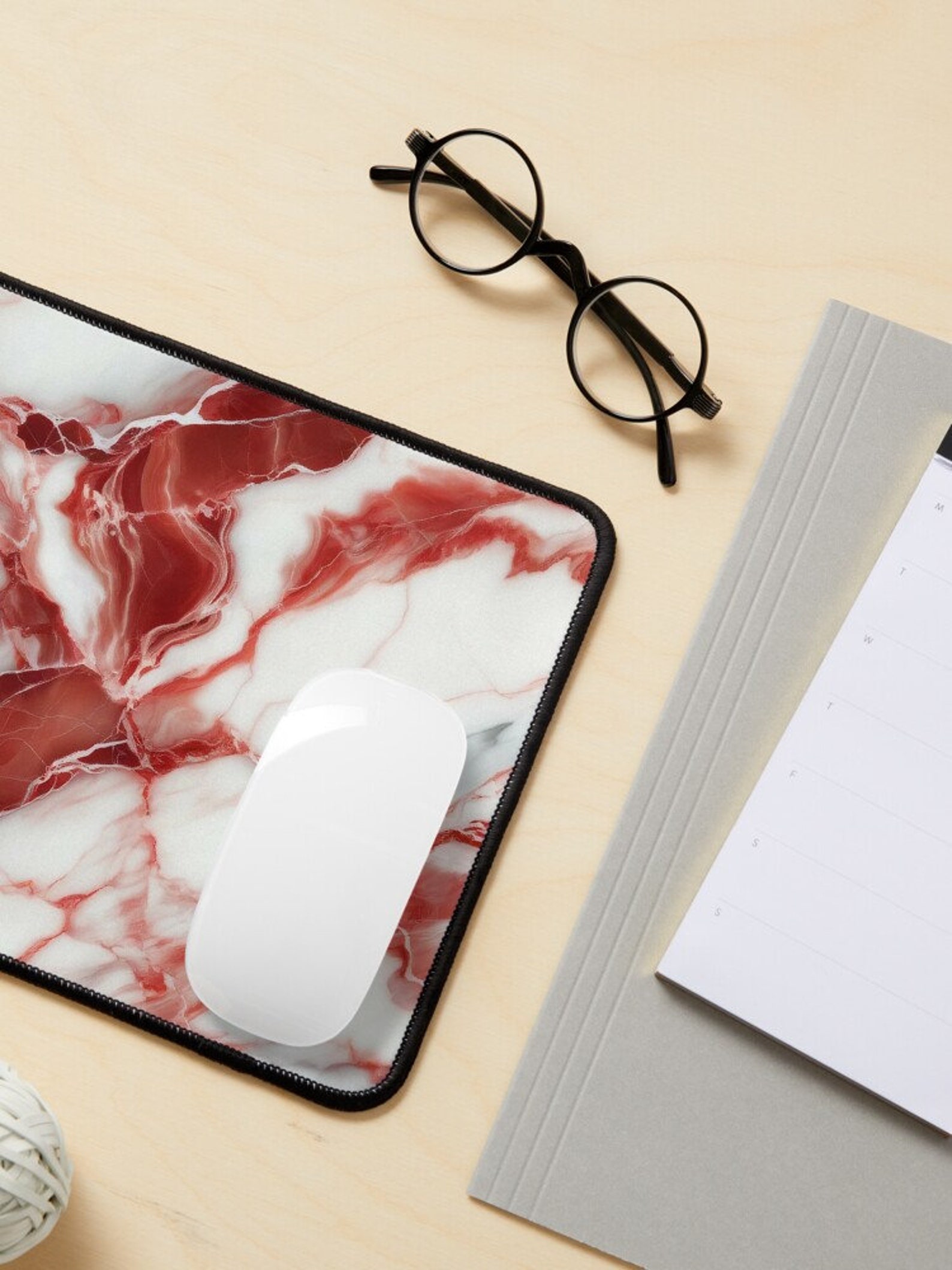 Chic Pink and White Marble Mouse Pad - Elegant, Smooth Surface for ...