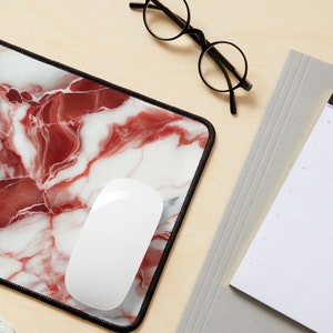 Chic Pink and White Marble Mouse Pad - Elegant, Smooth Surface for ...