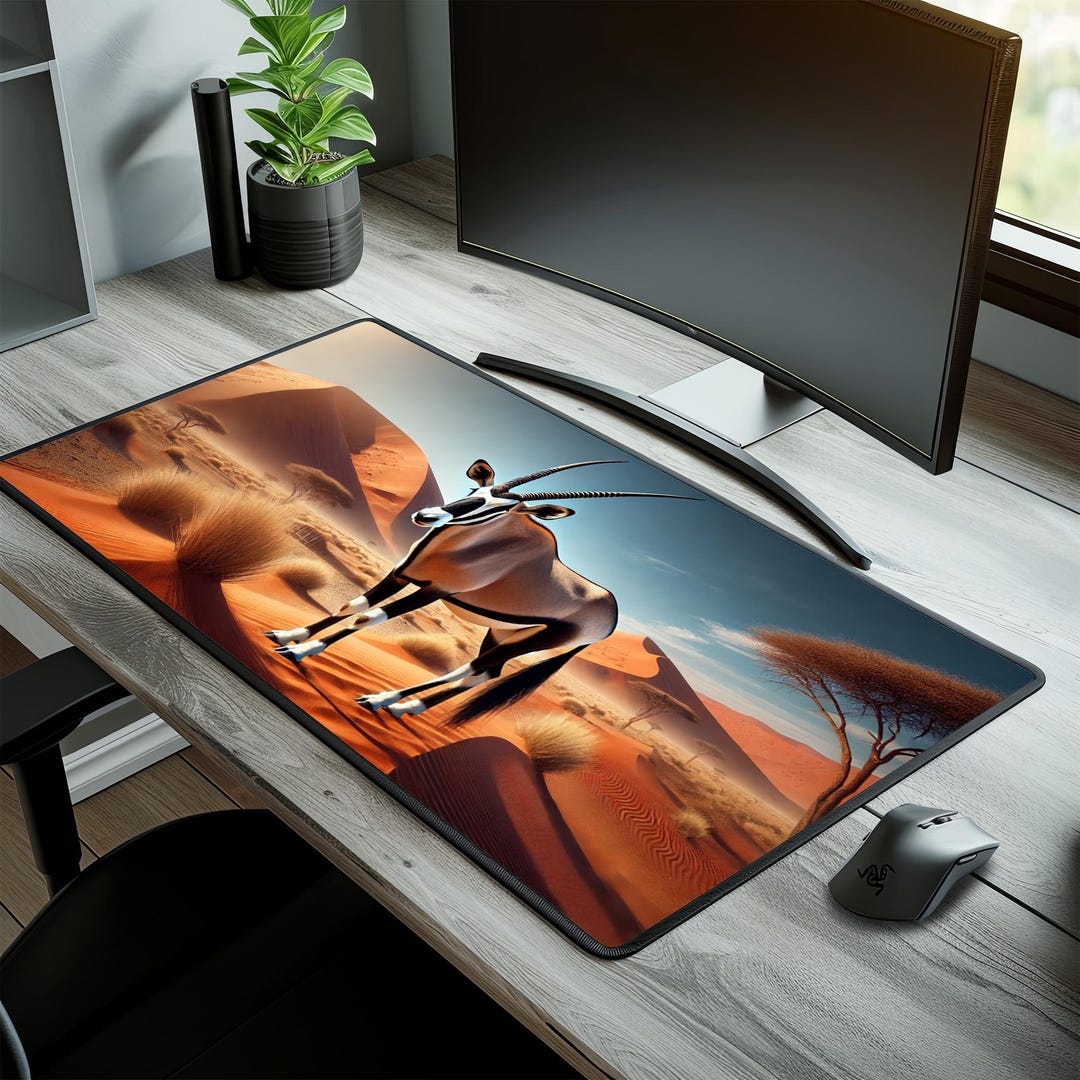 XXL Gaming Mouse Pad - Large Desk Mat - Desert Oryx Mousepad - Big ...