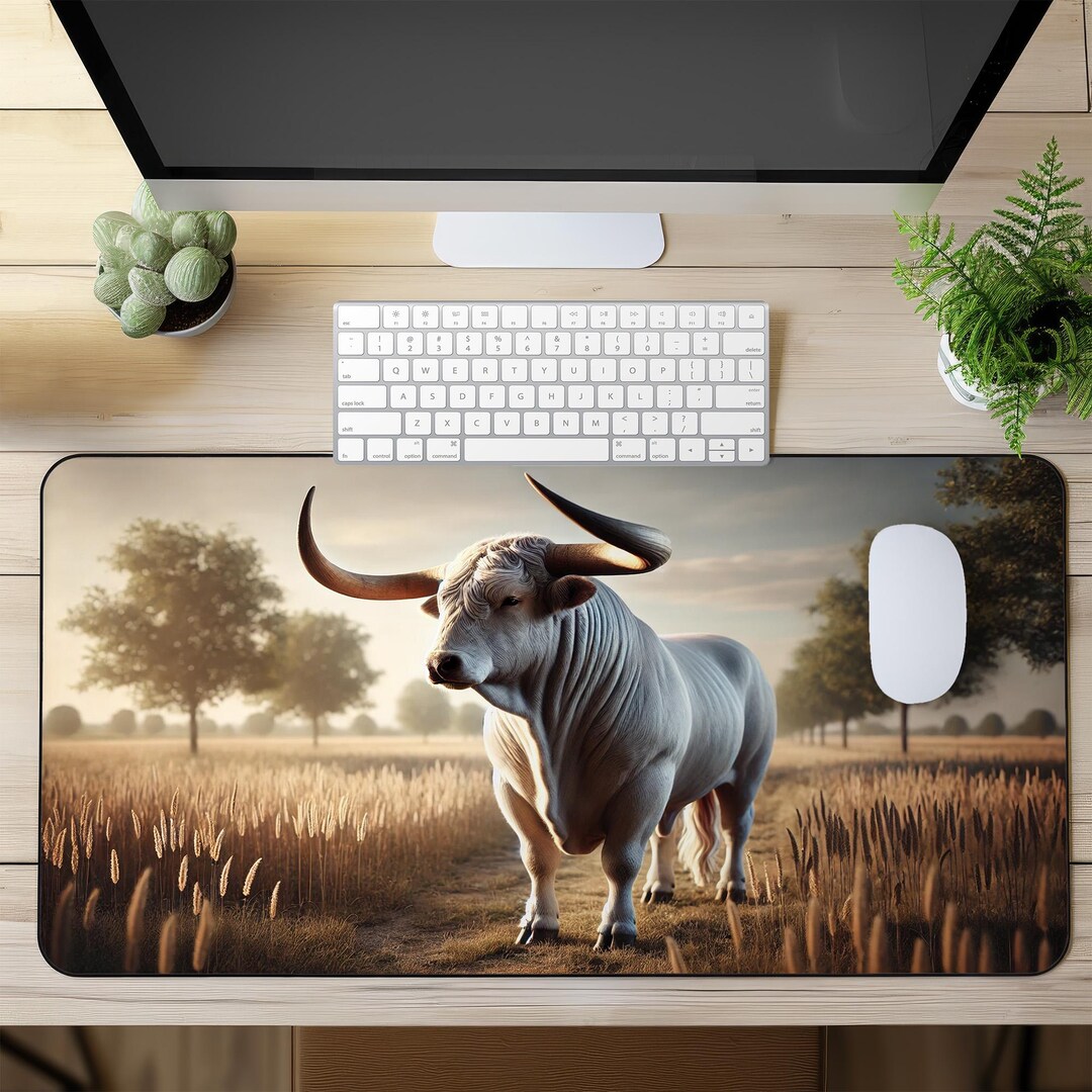 Majestic Bull Gaming Desk Mat XXL, Large Mouse Pad With Rustic Farm ...
