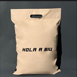 100 Custom Beige Matt Poly Mailers With Handle, Custom Handle Shipping ...