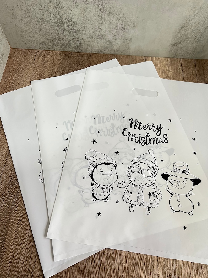 Custom White Plastic Shopping Bagcustom Boutique Bag High - Etsy