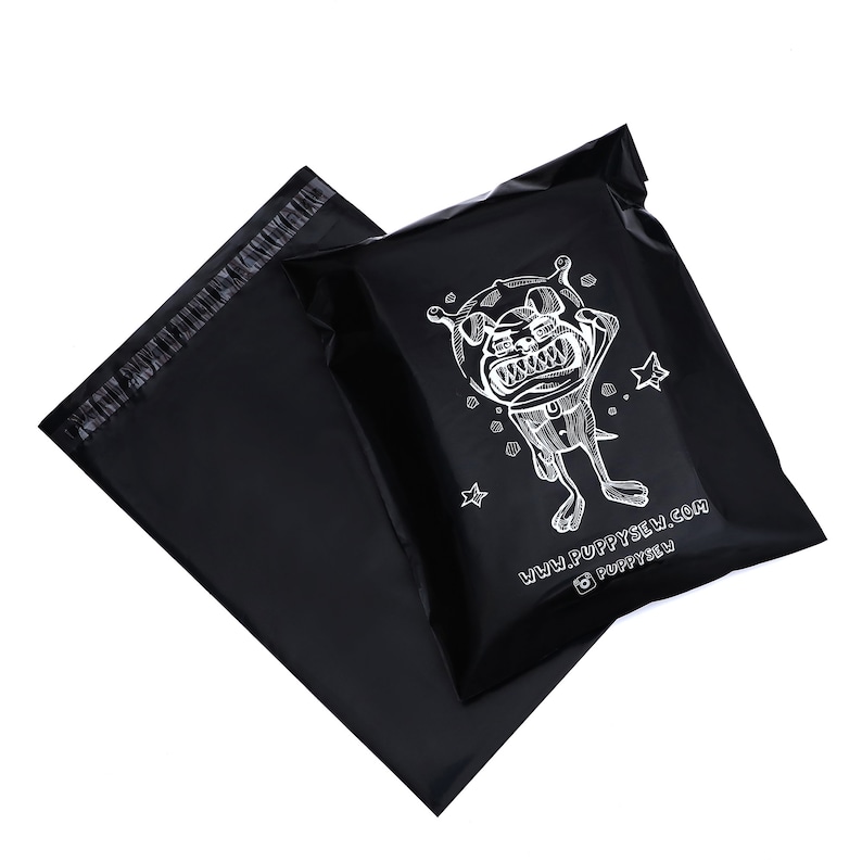 Custom Black Poly Mailers, Branded Shipping Bags, One Color Logo - Etsy